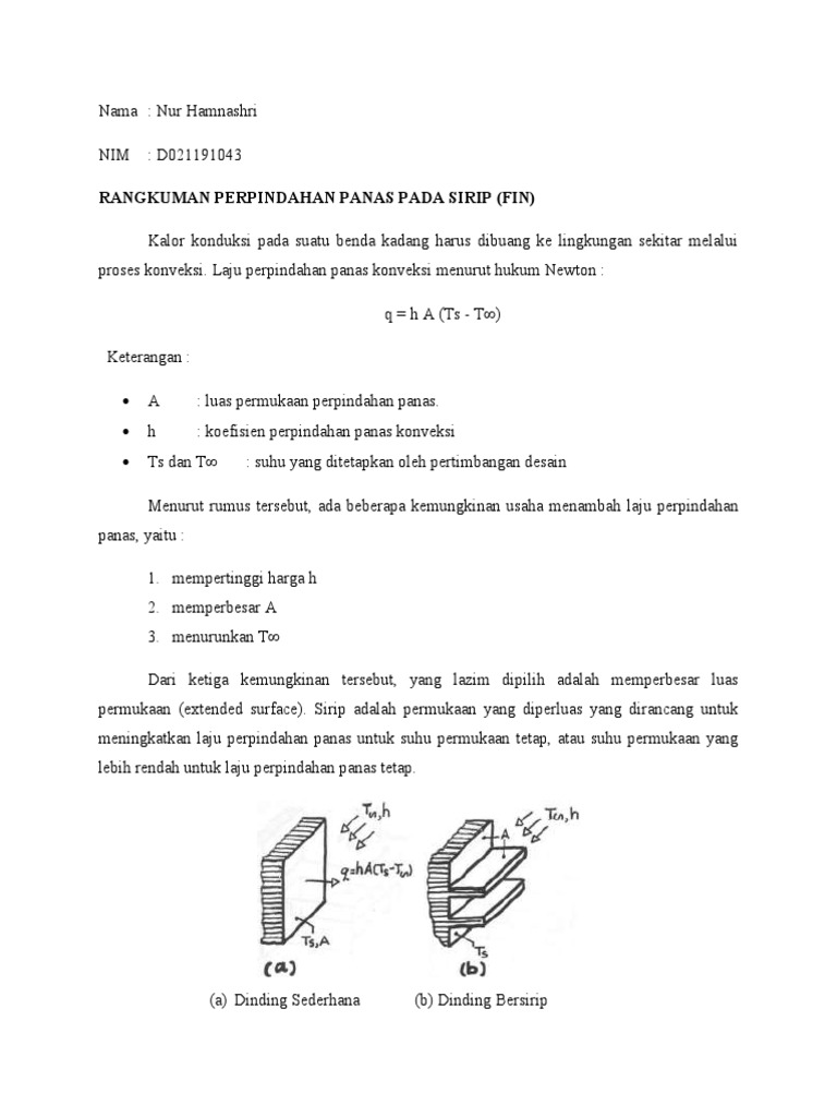 Rangkuman Perpindahan Panas Pada Sirip | PDF