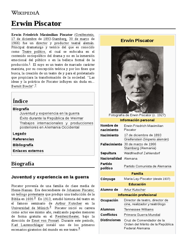 Erwin Piscator | PDF | Teatro | Entretenimiento (general)
