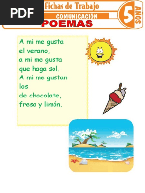 Hojas De Trabajo De Poemas Para Niños