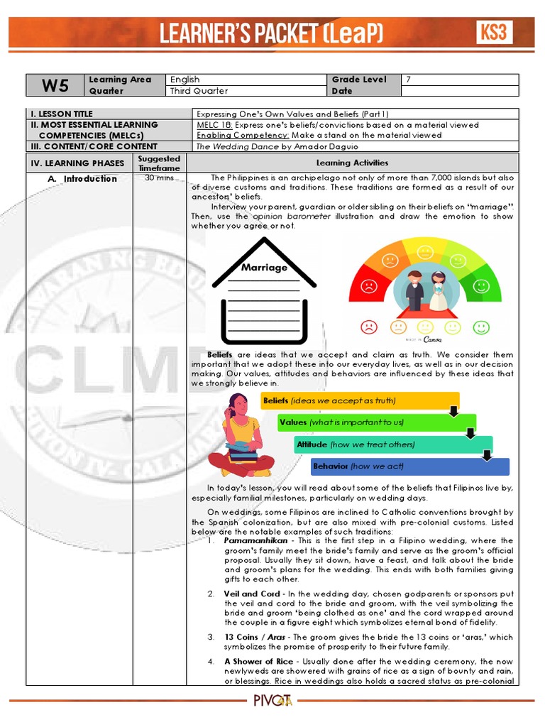 English 7 Q3 Week 5 | PDF | Wedding | Bride English 7 Q3 Week 5 | PDF | Wedding | Bride
