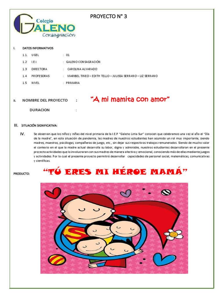 21.proyecto Día de La Madre | Descargar gratis PDF | Aprendizaje | La ...