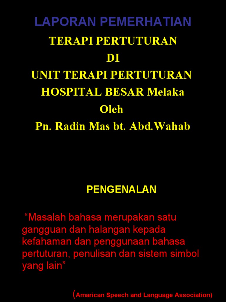 Terapi Pertuturan | PDF