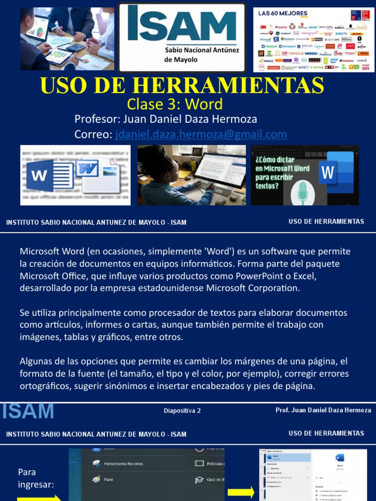 Herramientas de Word en ISAM | PDF | Microsoft Word | Ventana (informática)