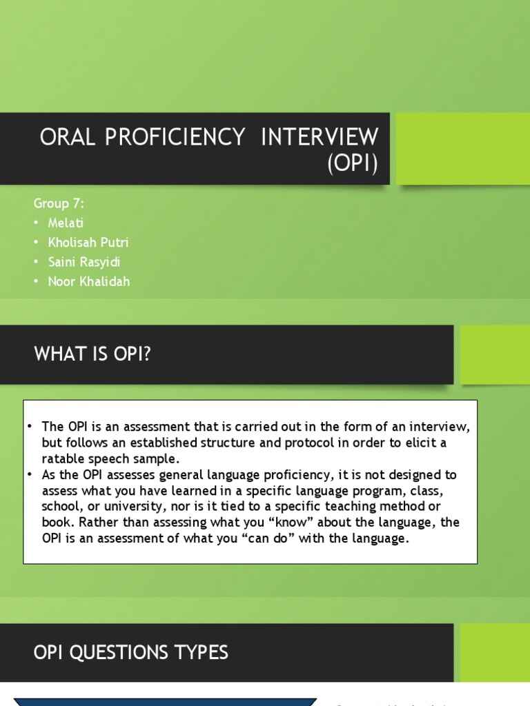 Understanding the Oral Proficiency Interview | PDF