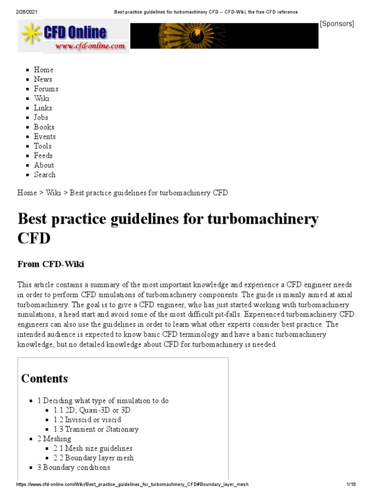 Turbomachinery CFD Best Practices | PDF | Computational Fluid Dynamics | Boundary Layer