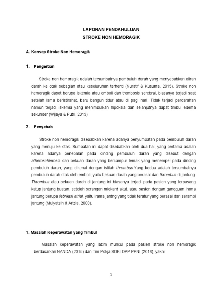 LP Stroke Non Hemoragic | PDF