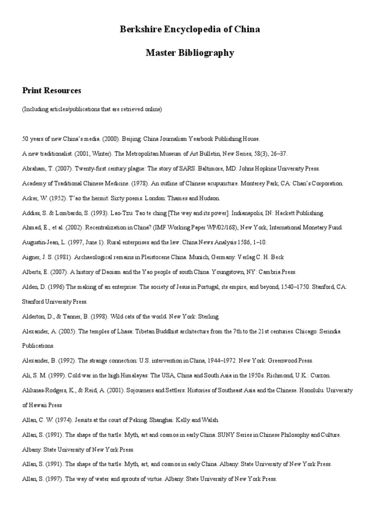 Master Bibliography Eoc | PDF | China | World Politics