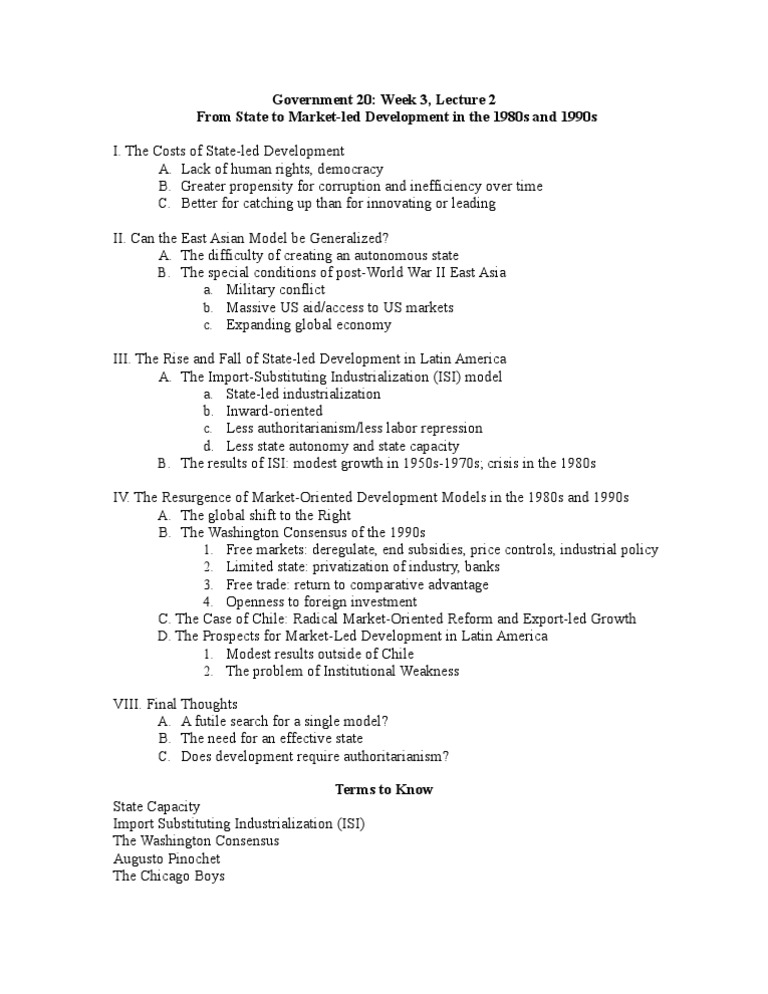 Harvard Government 20 Week 3 Handout 2 | PDF