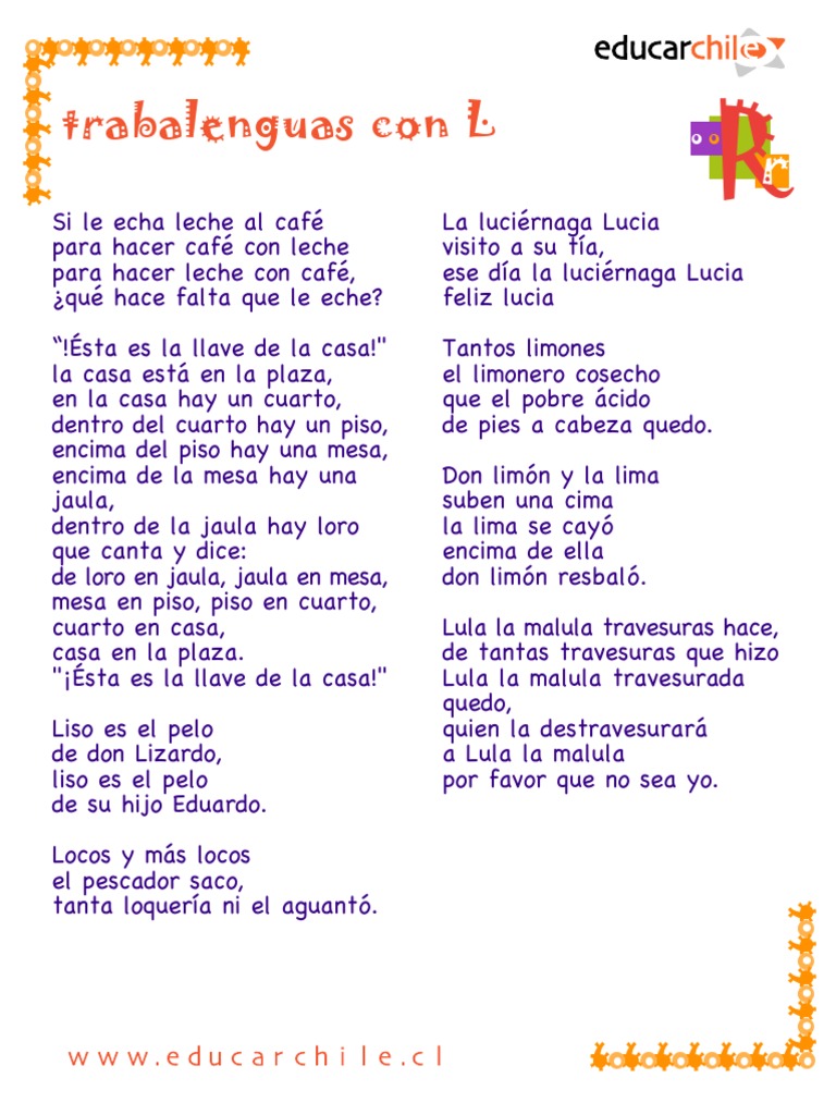 Trabalenguas Con L | PDF