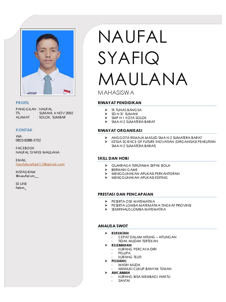 22 Naufal Syafiq Maulana CV | PDF