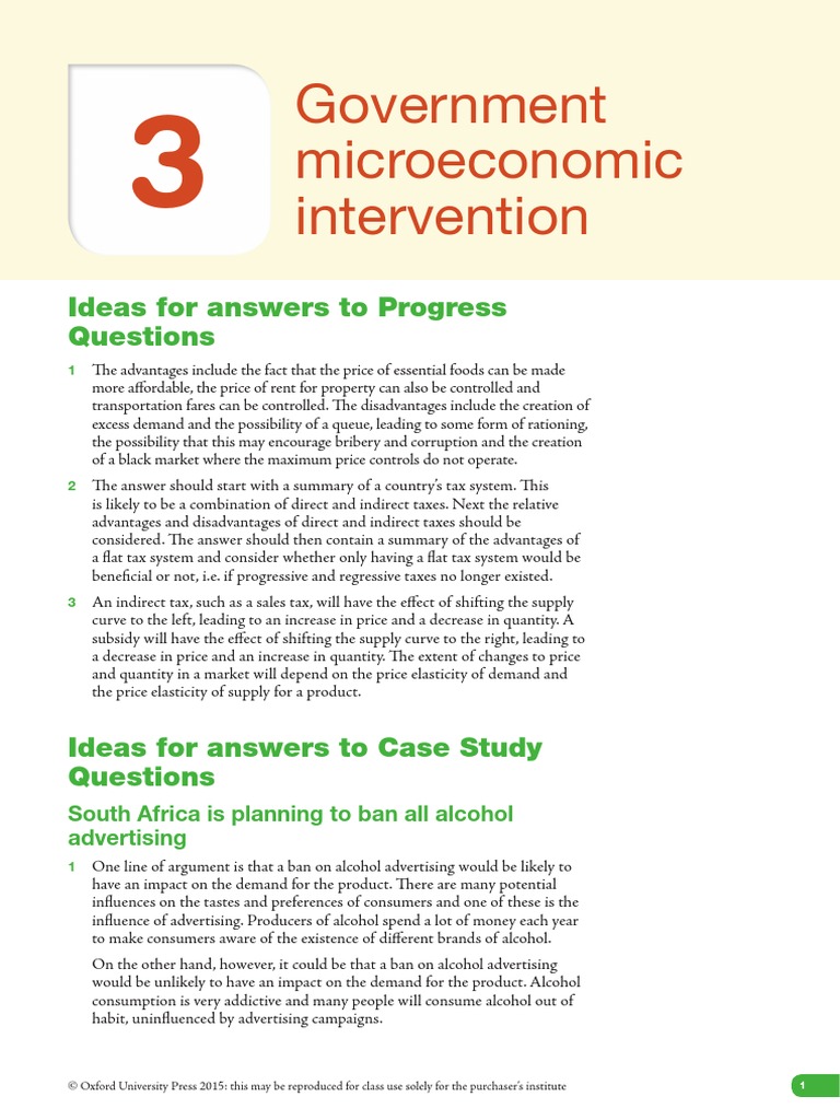 Government Microeconomic Intervention: Ideas For Answers To Progress ...