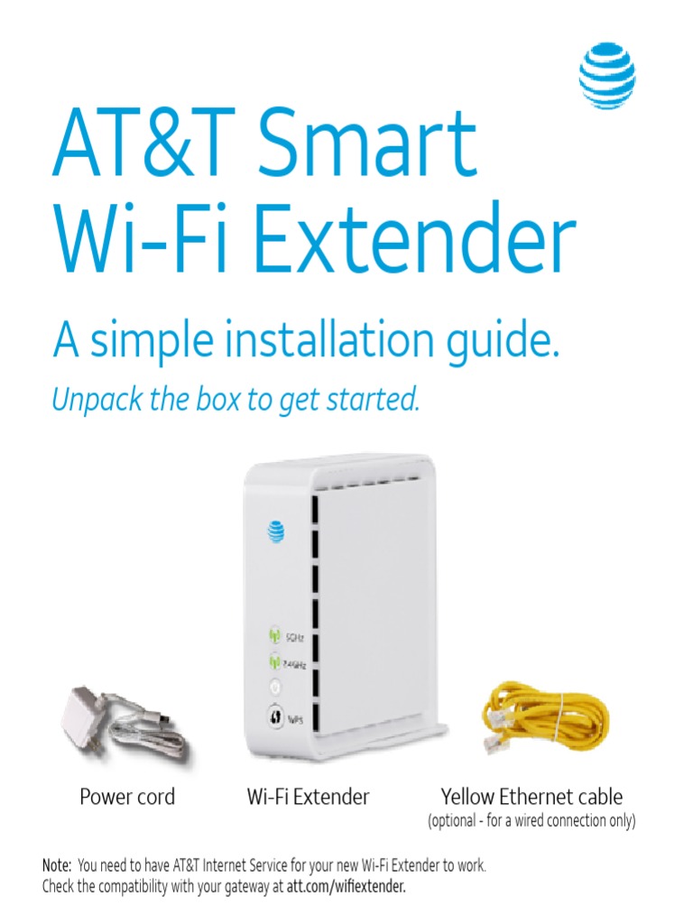 AT&T Smart Wi-Fi Extender: A Simple Installation Guide | PDF | Wi Fi ...
