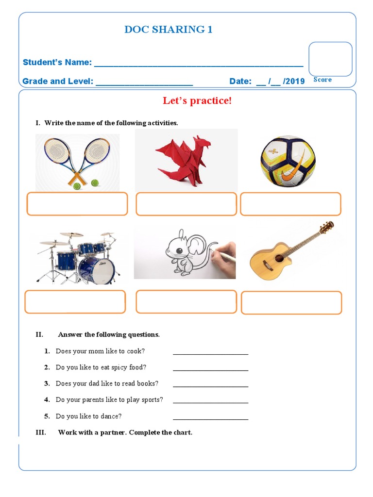 Practice Worksheet for Students | PDF
