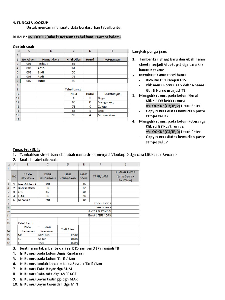 Soal Praktik - FUNGSI VLOOKUP | PDF