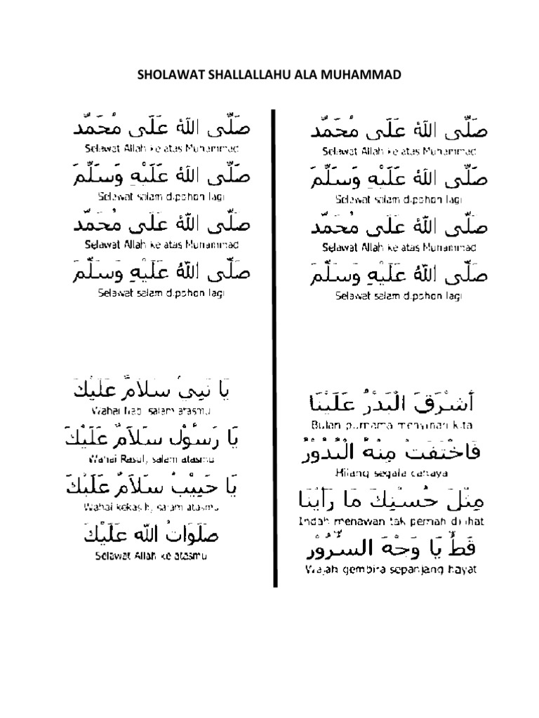 Sholawat Shallallahu Ala Muhammad