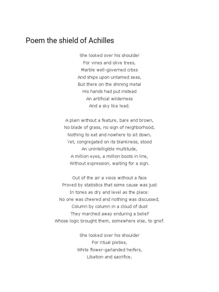 Auden's Modern Shield of Achilles | PDF | Unrest