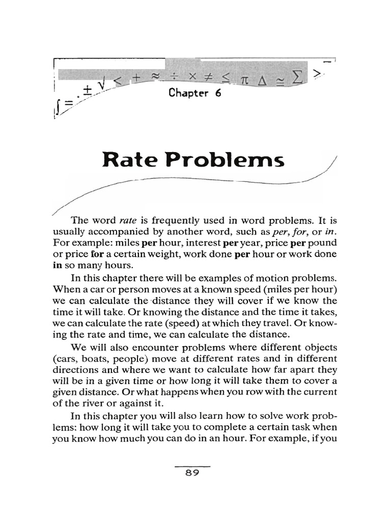 Algebra 06 Rate Problems | PDF