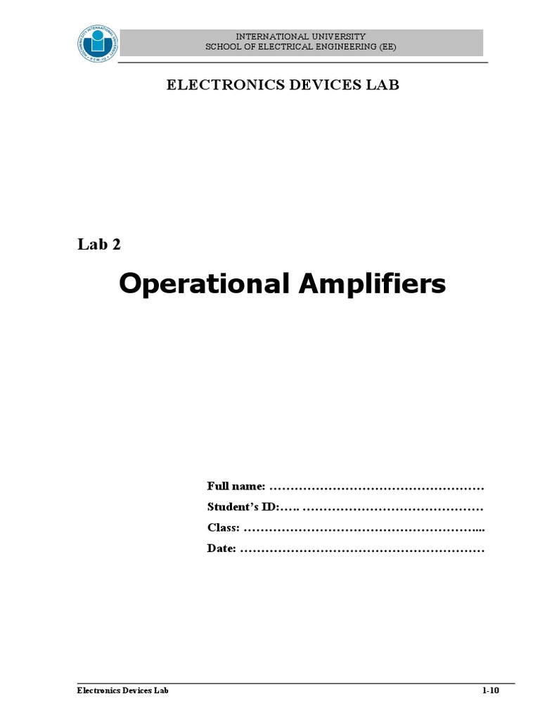 Electronic-Device-lab-2-Operational Amplifiers | PDF | Operational Amplifier | Amplifier