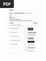 Answer Sheet - Key English Test | PDF