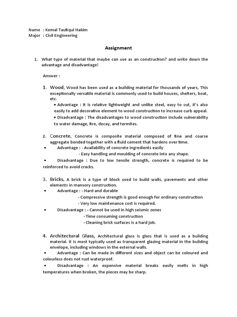 Wood: Assignment | PDF