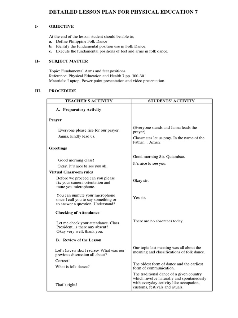 Rence Joshua R. Quiambao (Detailed Lesson Plan) | PDF | Prayer | Lesson ...