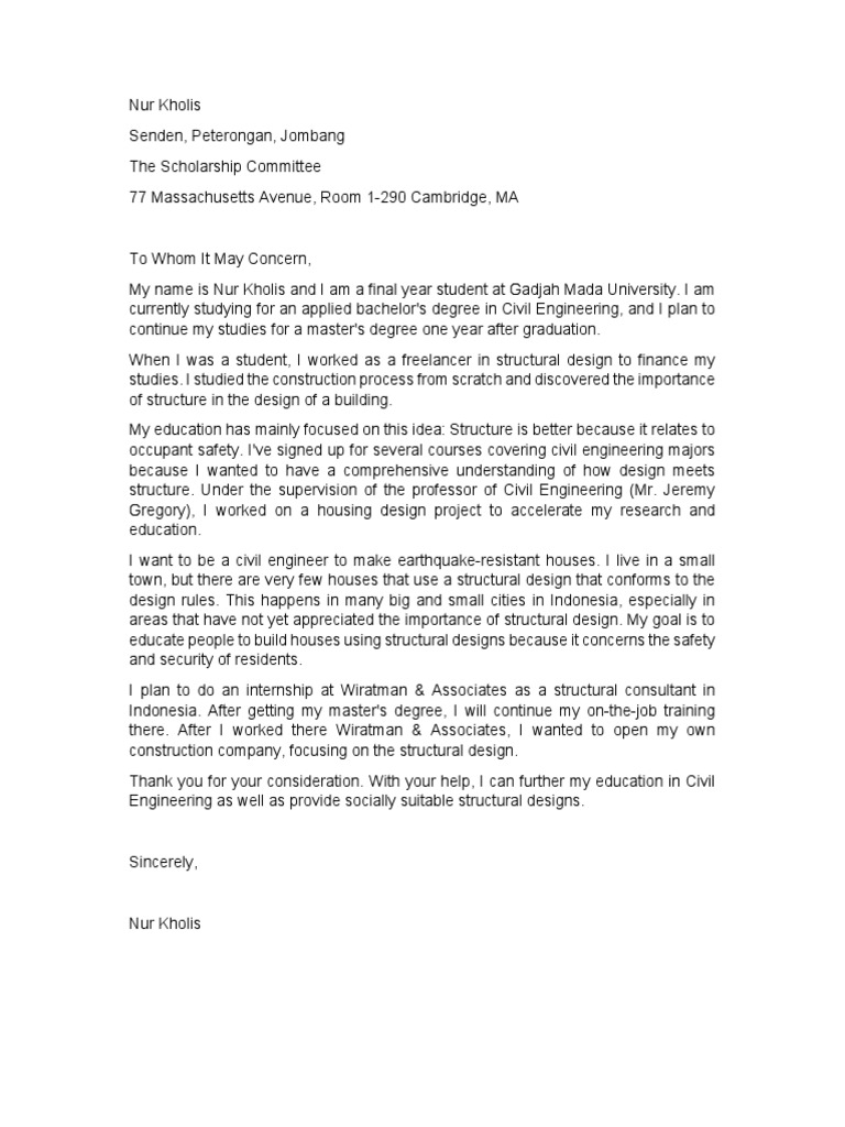 Motivation Letter - Study | PDF