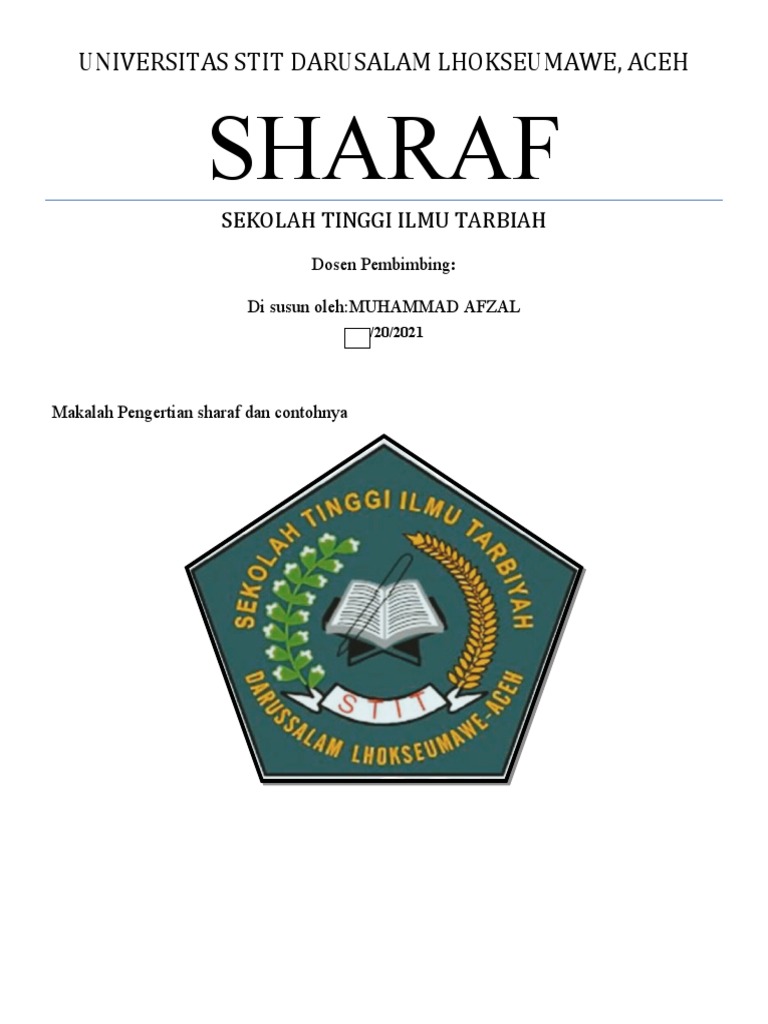 Makalah Sharaf | PDF | Seni & Disiplin Bahasa