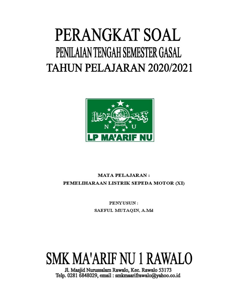 Cover Perangkat Soal PTS | PDF