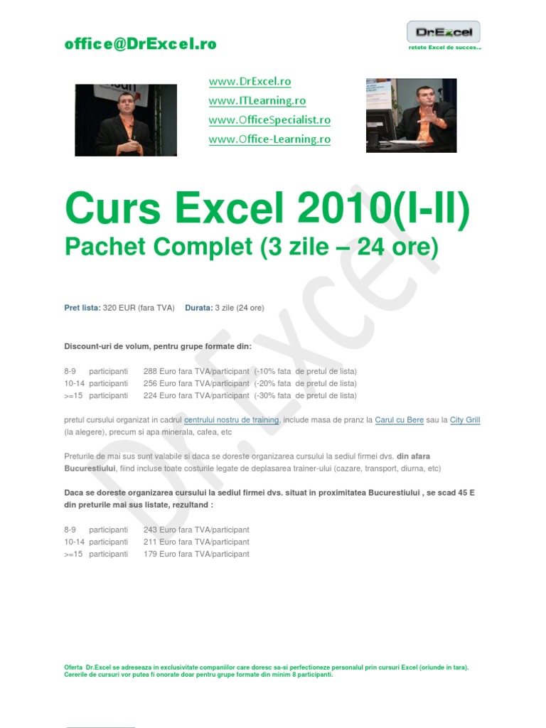 Curs Excel 2010 Pachet Complet | PDF