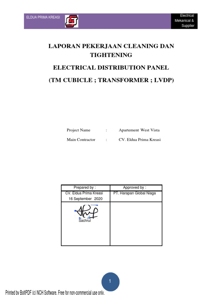 Maintenance Report: Electrical Panels | PDF