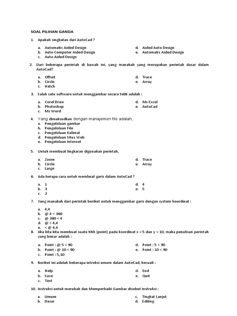 Soal Autocad | PDF