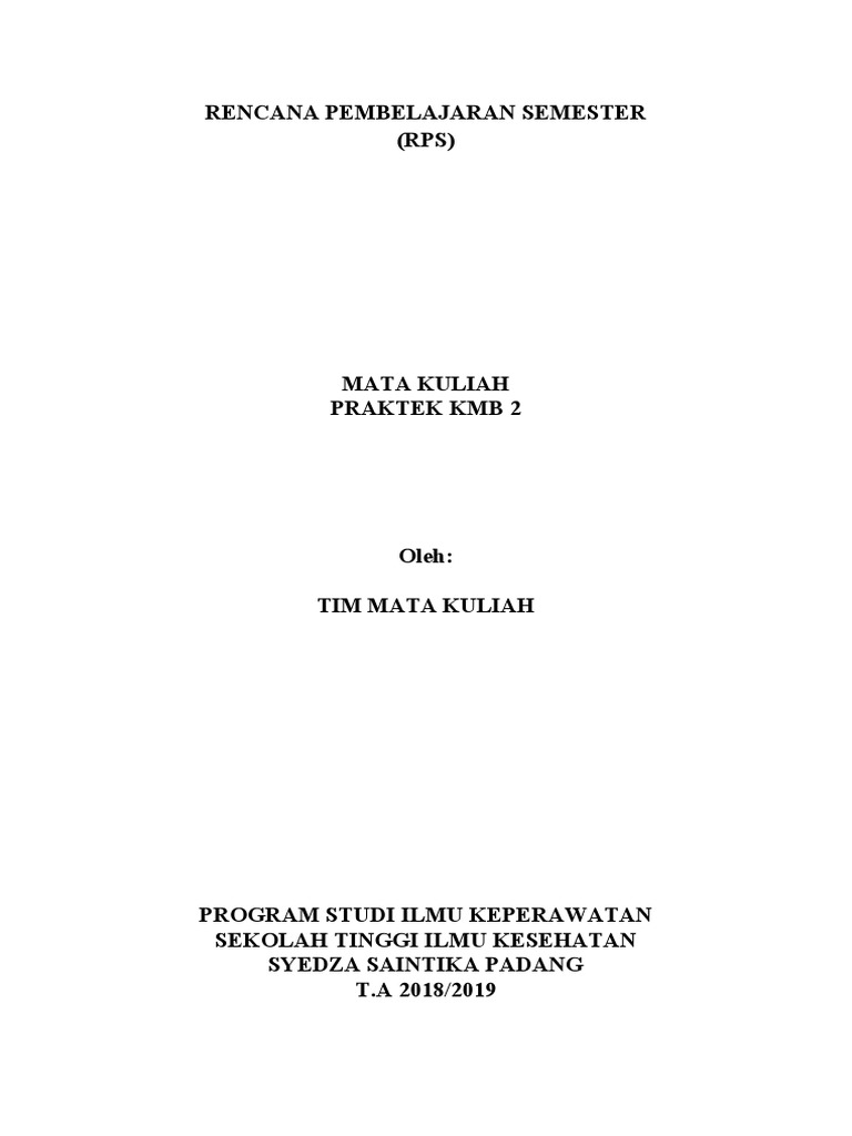Rps Praktek KMB 2 | PDF