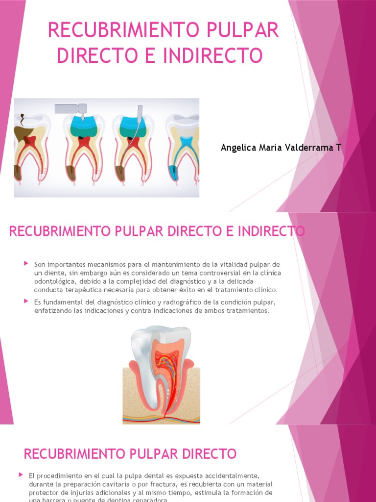 Recubrimiento Pulpar Directo e Indirecto | PDF | Calcio | Química