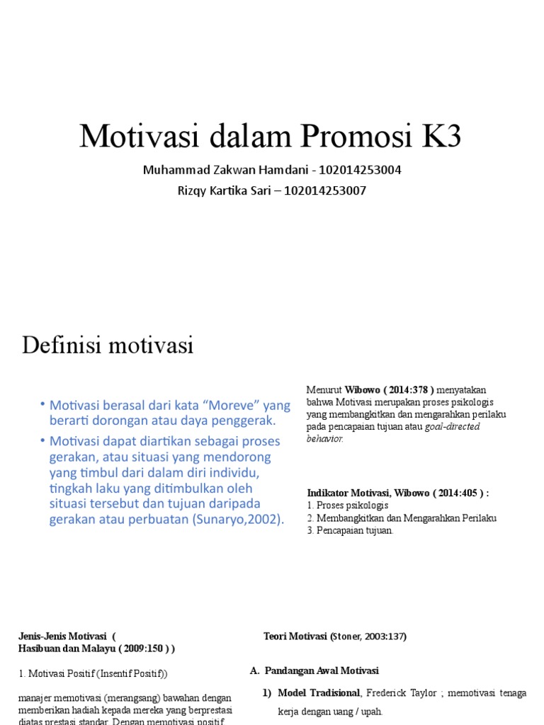 Motivasi Dalam Promosi K3 | PDF