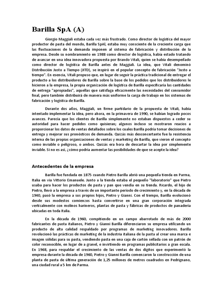 Barilla SpA | PDF | Pasta | Trigo