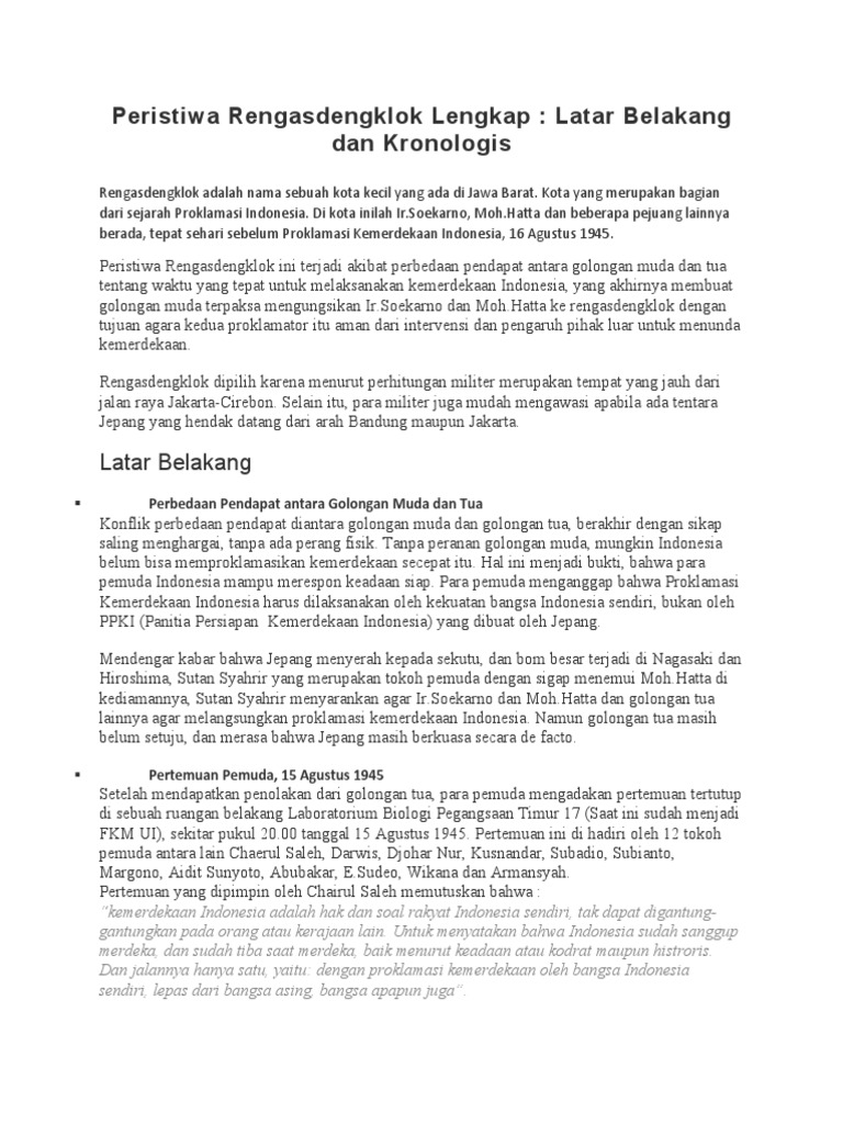 Peristiwa Rengasdengklok Lengkap | PDF