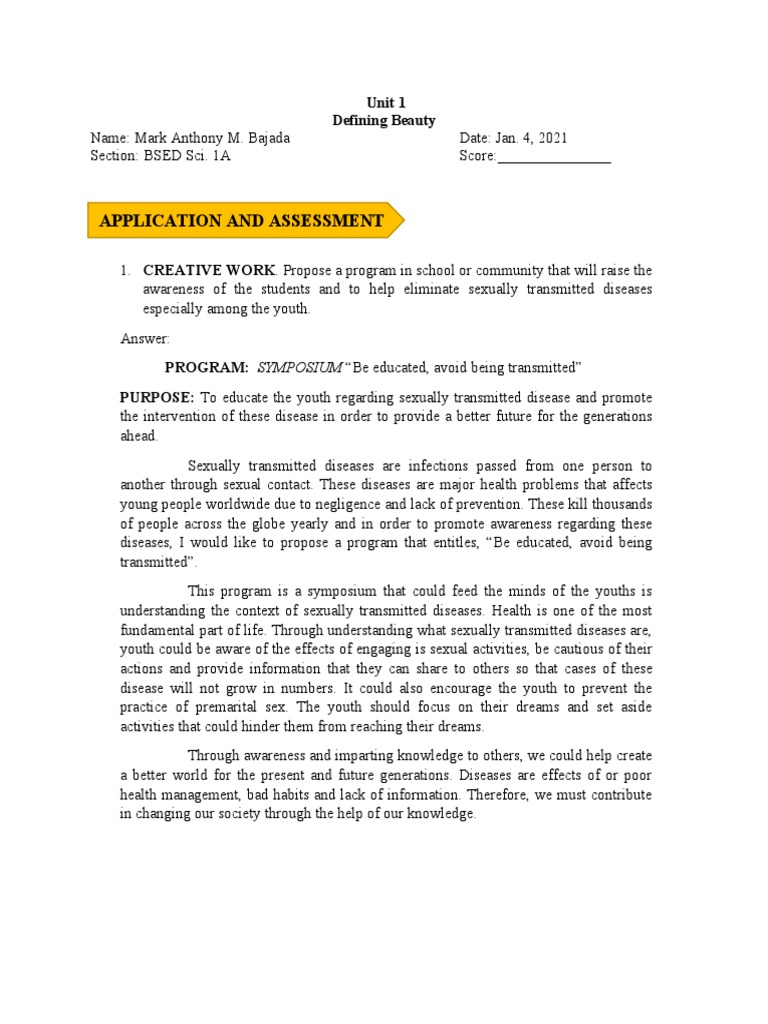 Chapter 2 Unit 1 Application and Assessment | PDF | Homosexuality | Youth