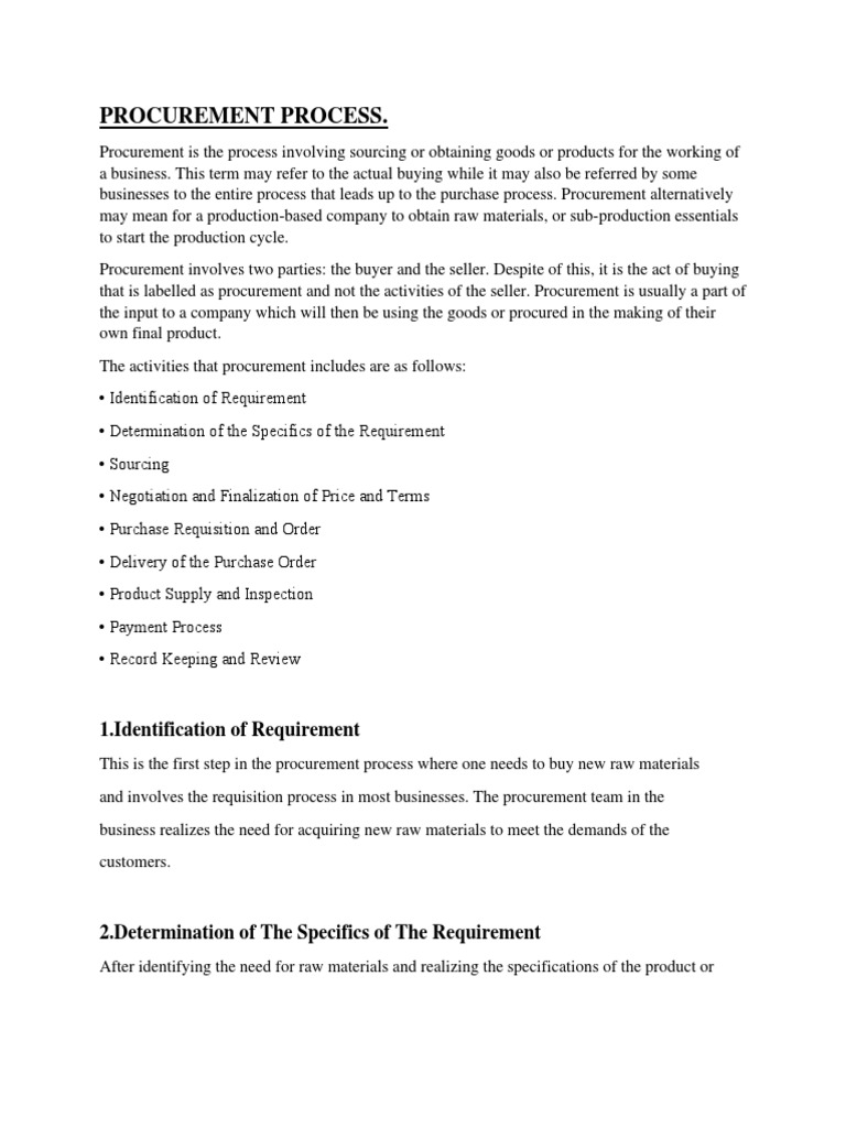 Procurement Process | PDF | Procurement | Business Process Management