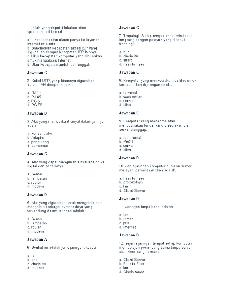 Soal Tik Kelas 9 | PDF