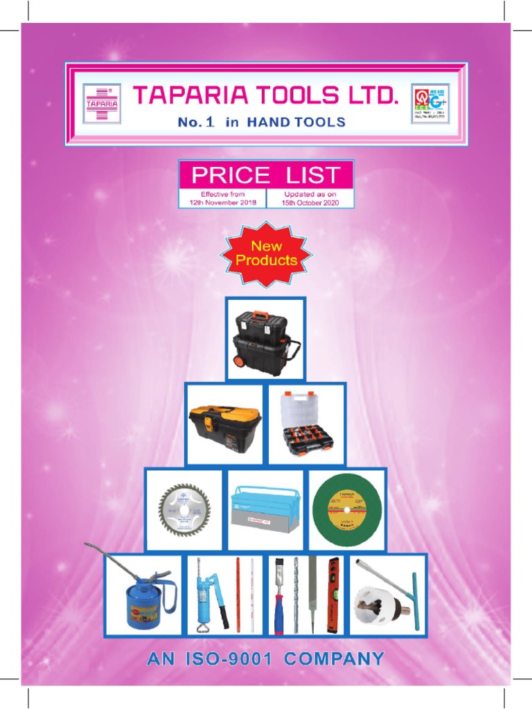 Taparia Price List Oct 2020 | PDF