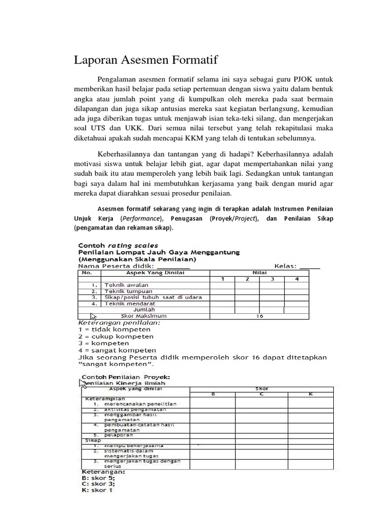 Laporan Asesmen Formatif | PDF