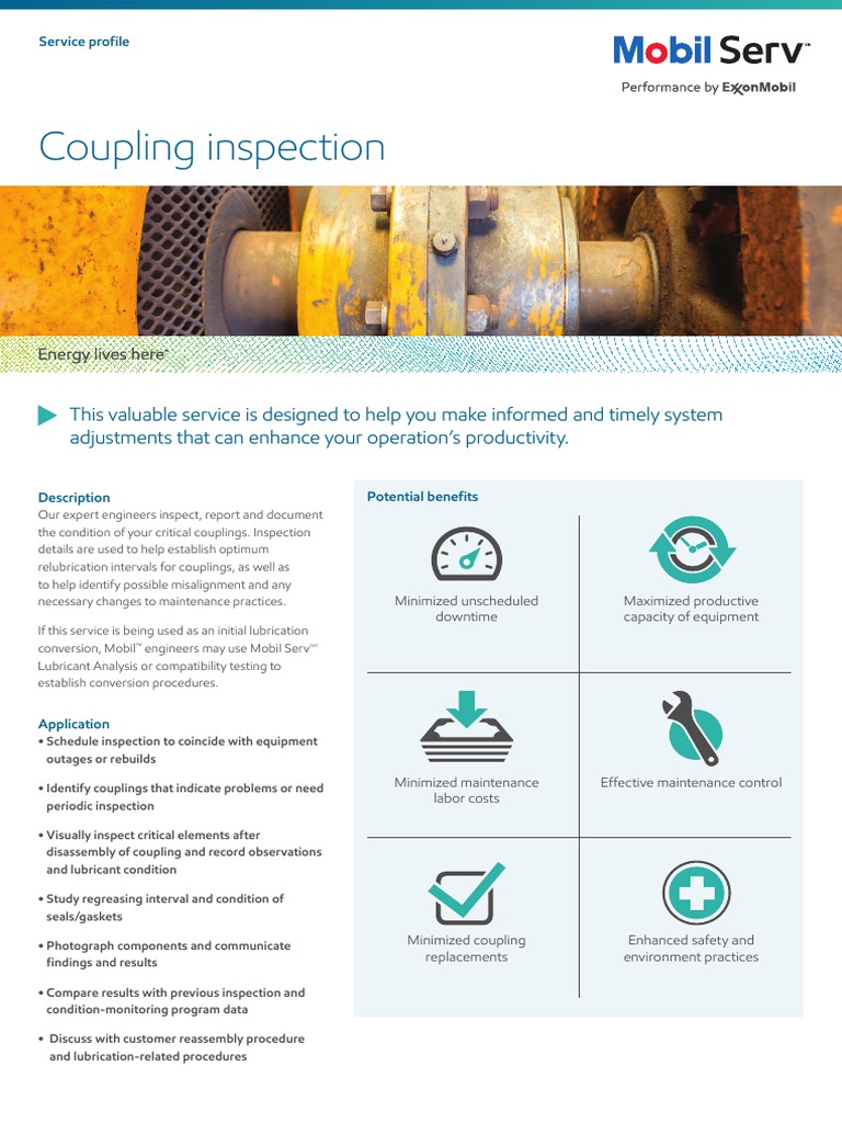 Coupling Inspection (Service Profile) | PDF | Exxon Mobil | Safety