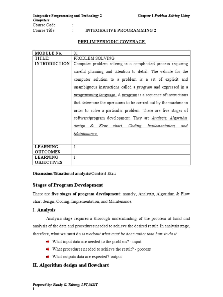 Module 1 Integrative Programming 2 Pdf Computer Program Programming