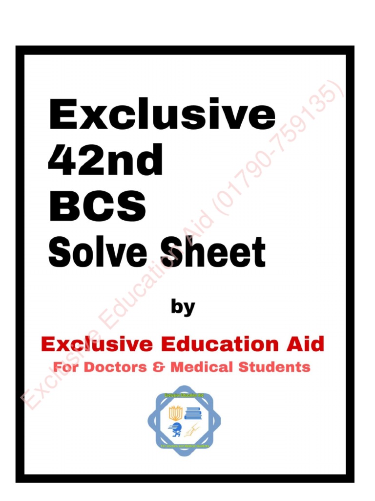 Exclusive 42 BCS Solve Sheet | PDF | Meiosis | Coronary Circulation
