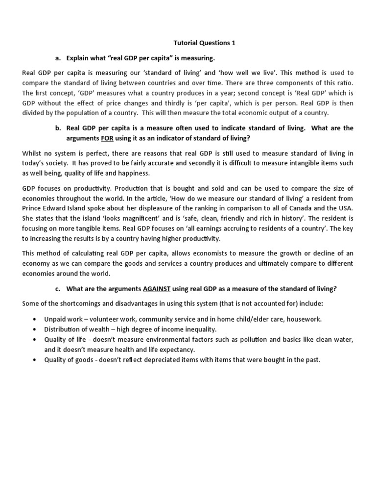 Understanding Real GDP Per Capita | PDF | Gross Domestic Product ...