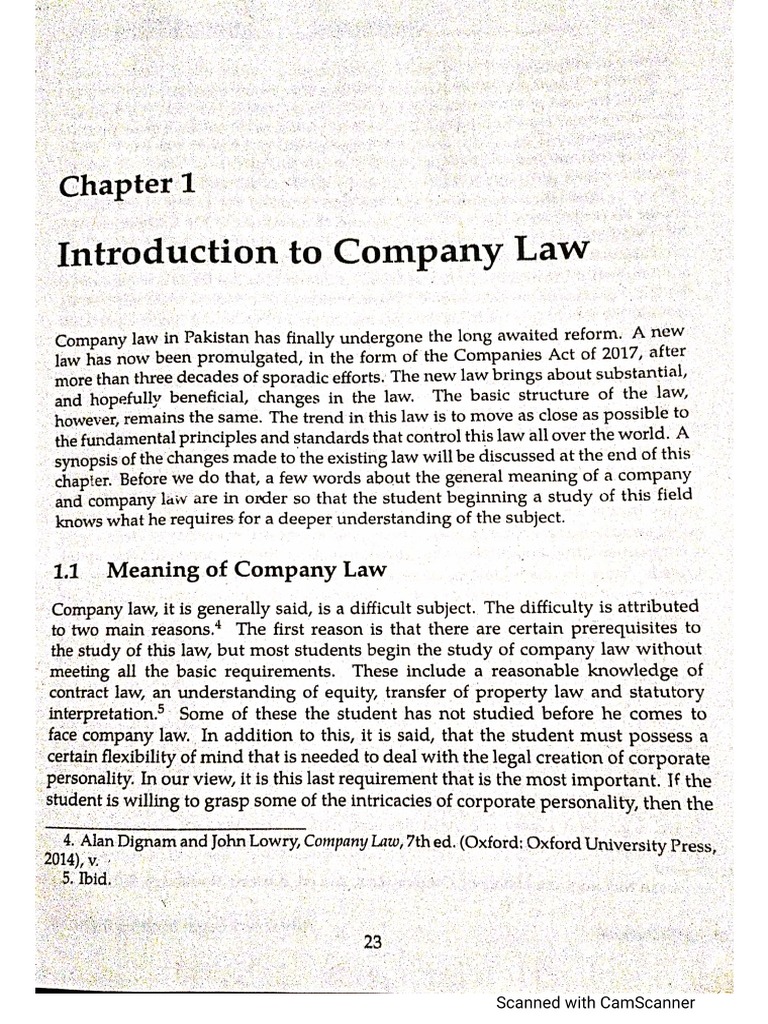 Introduction To Company Law | PDF