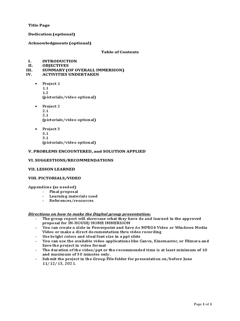 Format For Narrative Video Report | PDF | Art