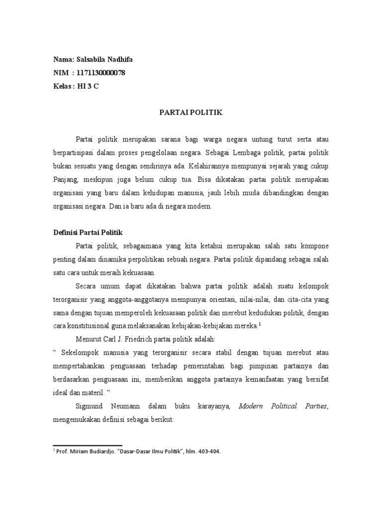 Fungsi dan Konflik Partai Politik | PDF | Politik | Ilmu Sosial