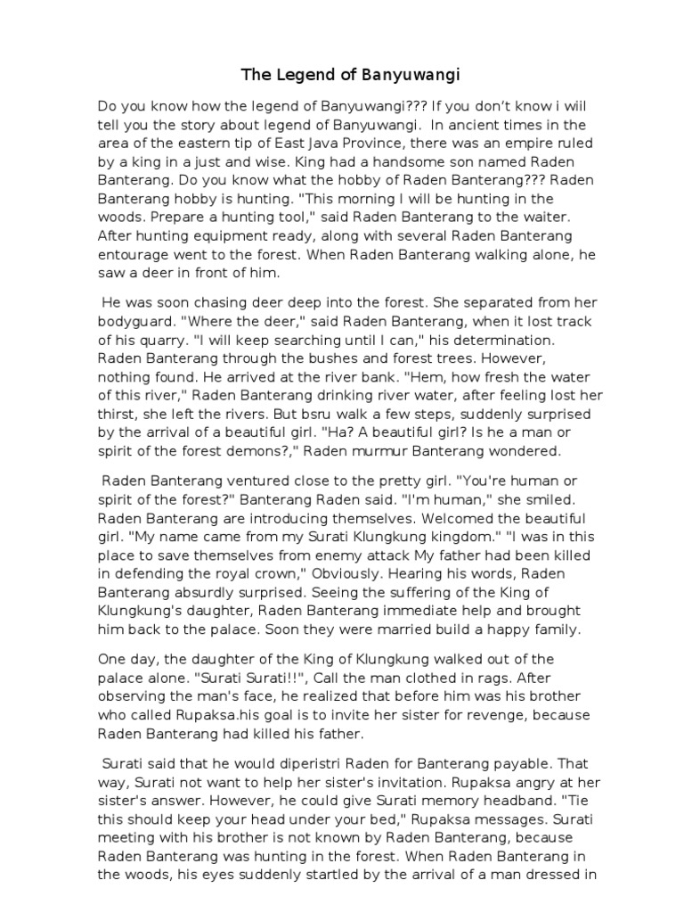 The Legend of Banyuwangi | PDF | Religion & Spirituality