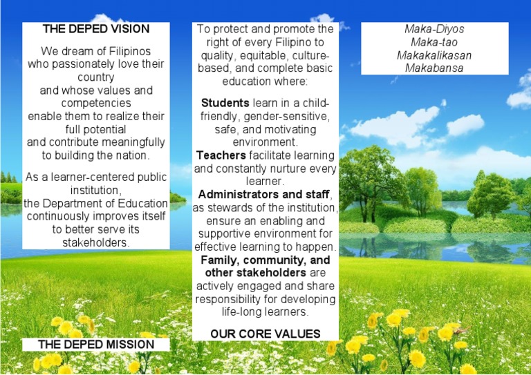 Vision Mission Core Values DEPED | PDF